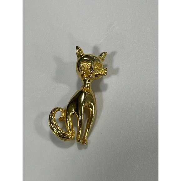 Unique Vintage | Jewelry | Vintage Gold Colored Cat Pin Whiskers A4 ...